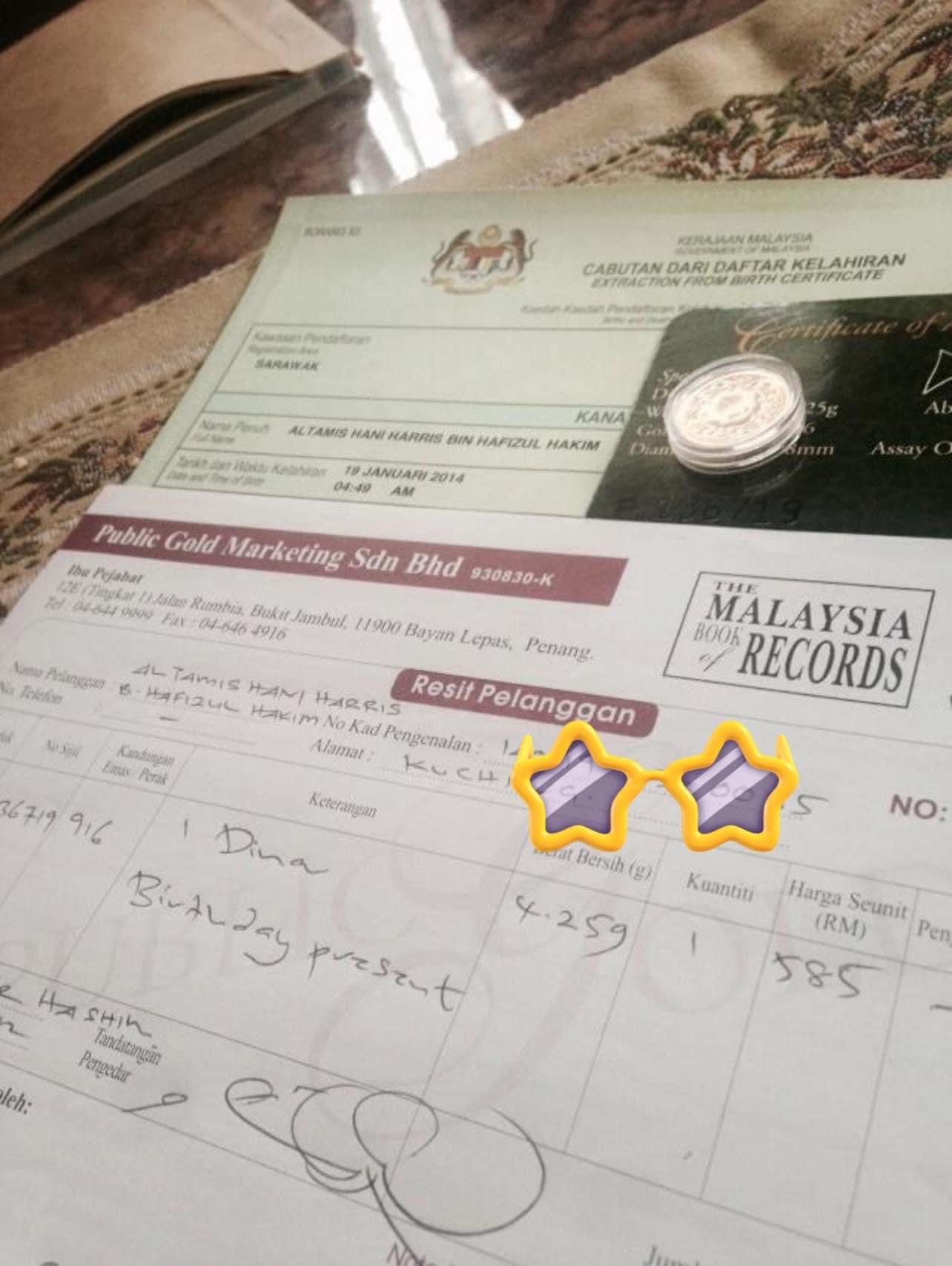 Hadiahkan Bayi Satu Dinar 9 tahun lepas, Harga Naik Lebih 2 kali ganda ...